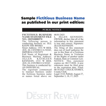 The Desert Review Newspaper Subscription